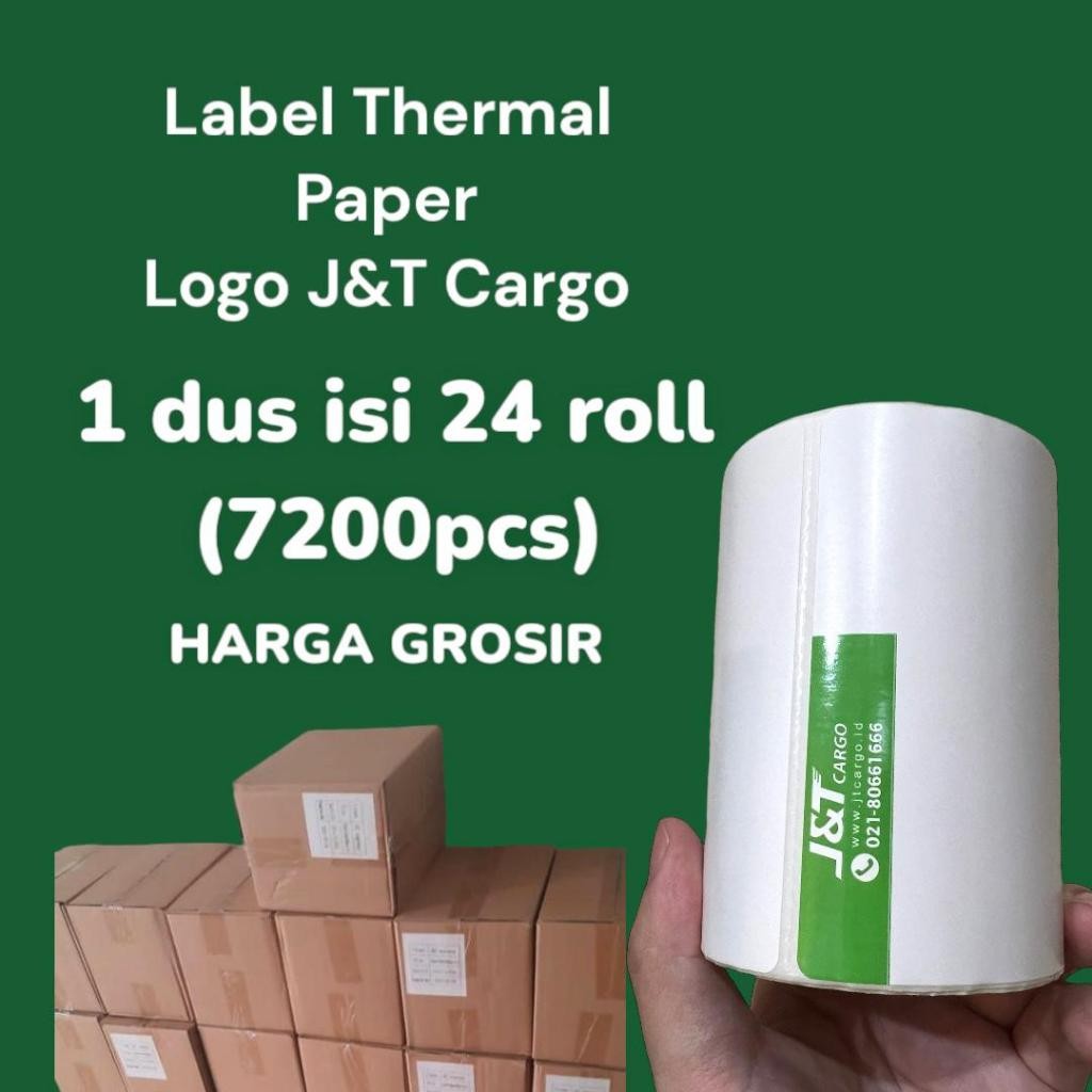Jual Kertas Thermal Label J&T JNT Cargo isi 24 Roll (7200pcs) 100x100mm ...
