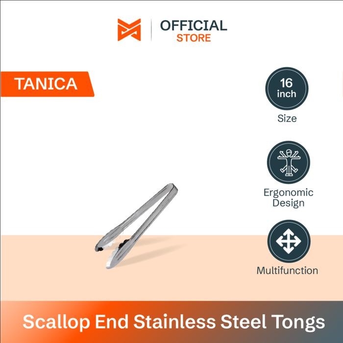 Jual Capitan Dapur Masak Tanica Stainless Steel Tongs - Scallop End ...