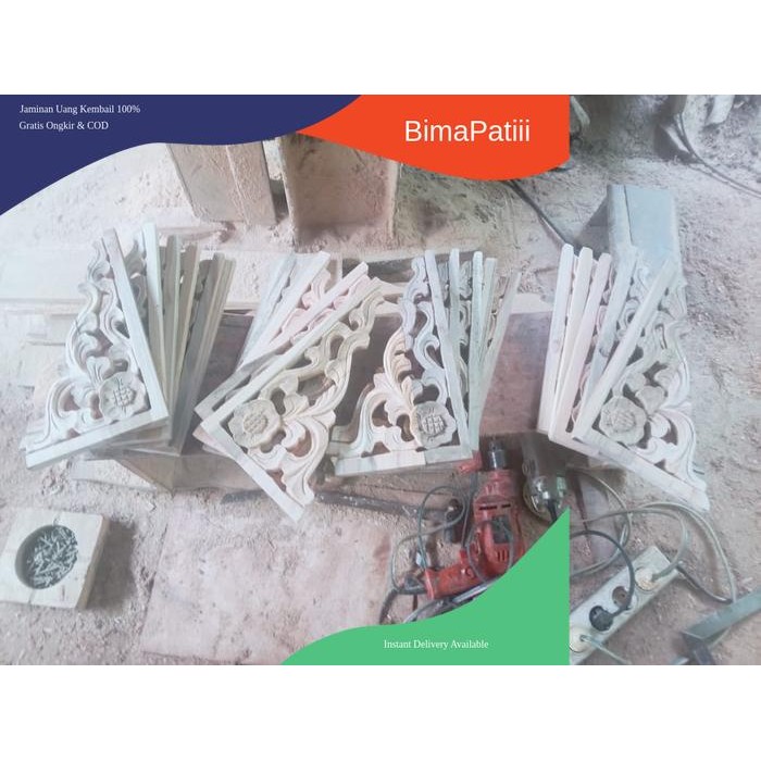 Jual ornamen sudut ukir bunga dari kayu jati termurah ukir alus bk ...