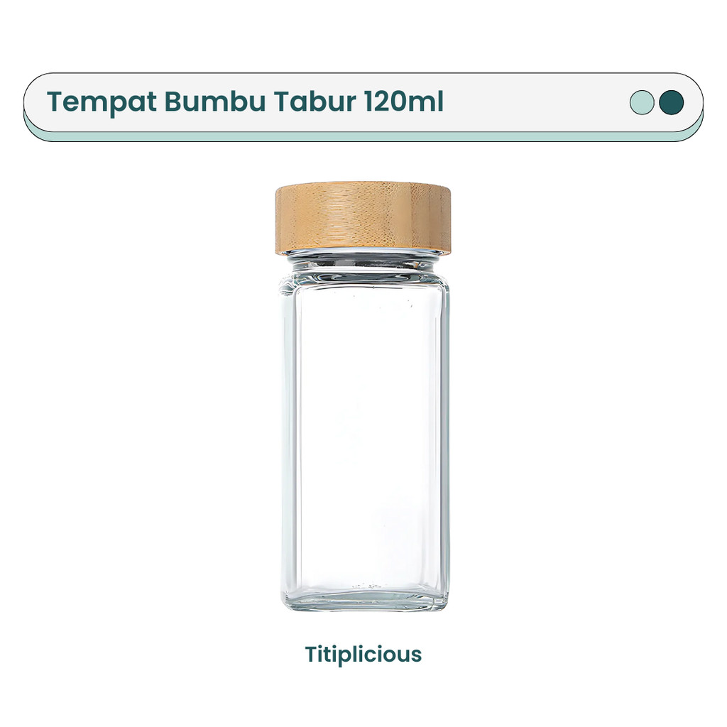 Jual Tempat Botol Wadah Bumbu Tabur Dapur Kaca Bambu Spice Jar Garam ...