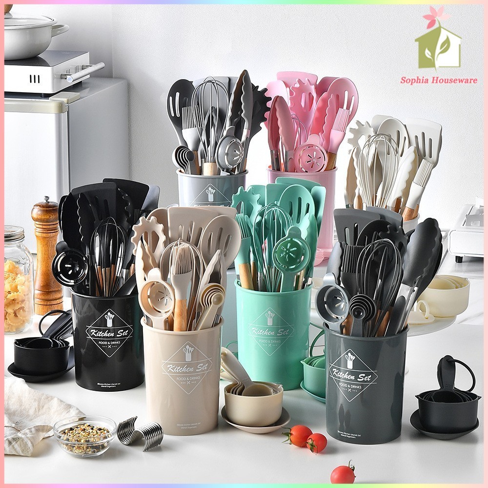 Jual 1 Set Peralatan Masak Silikon 12in1 - Sudip & Sendok Tahan Panas ...