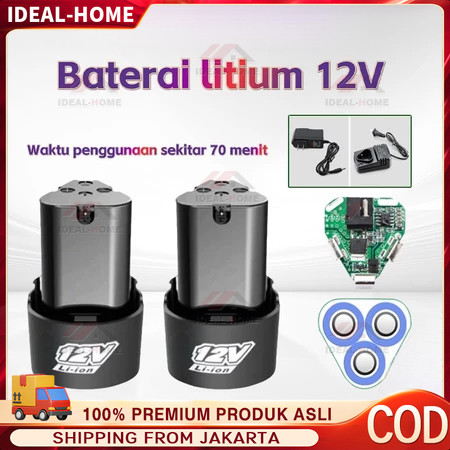 Jual 【Kirim sekarang】Batre bor cordless 12 volt+Charger Power Adapter ...