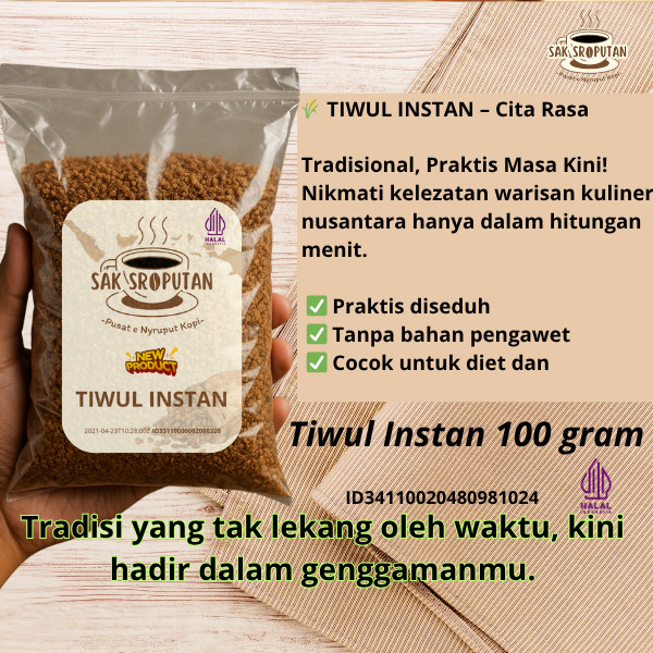 Jual Tiwul Instan 100 Gram halus pulen mantap beras oyek 100 Gram nasi ...