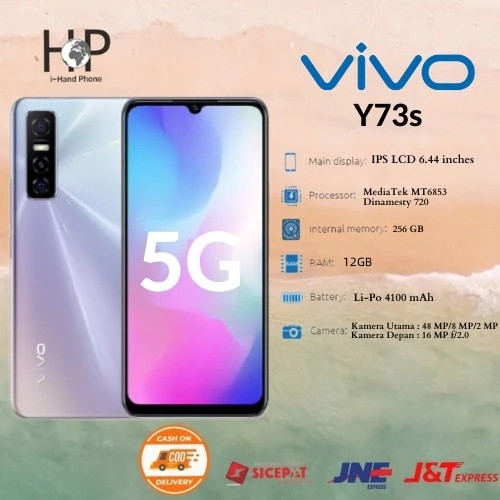 Jual Vivo Y73s 5G HP Murah RAM 12GB+256GB Smartphone Layar AMOLED 6.44 inci Android Handphone ...