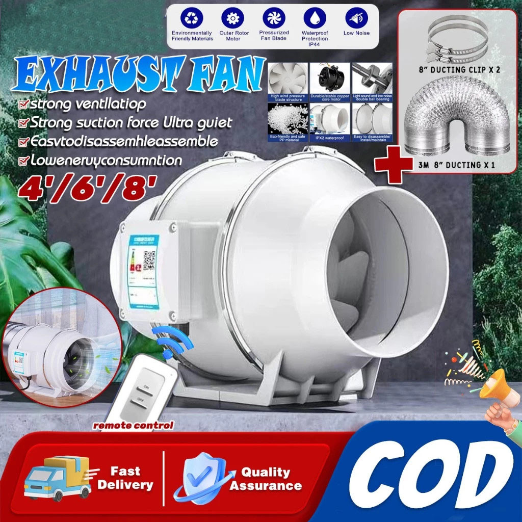 Jual 4" 6" 8" 220V Blower Dapur Penghisap Asap Dapur Blower Hisap Untuk ...