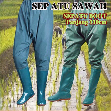 Jual Sepatu Bot Pria Wanita 80Cm Sepatu Bot Sawah Tahan Air Impor ...