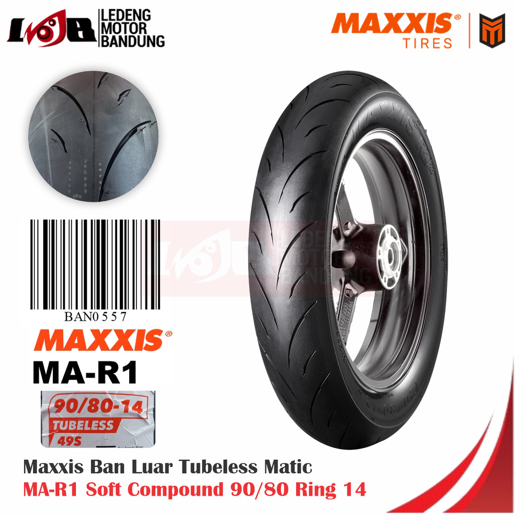 Jual Ban Maxxis MA-R1 90/80 Ring 14 Soft Compound Tubeless Mio Beat ...