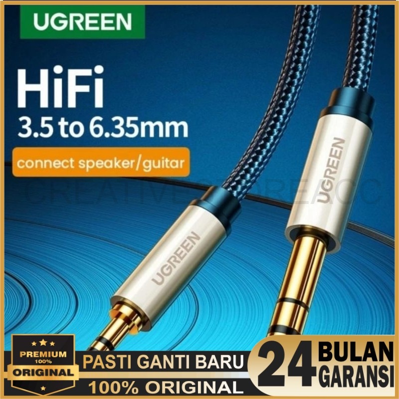 Jual Ugreen Kabel Audio Jack 6.5mm 6.35 Male to Jack 3.5mm Male AV 127 Original | Shopee Indonesia