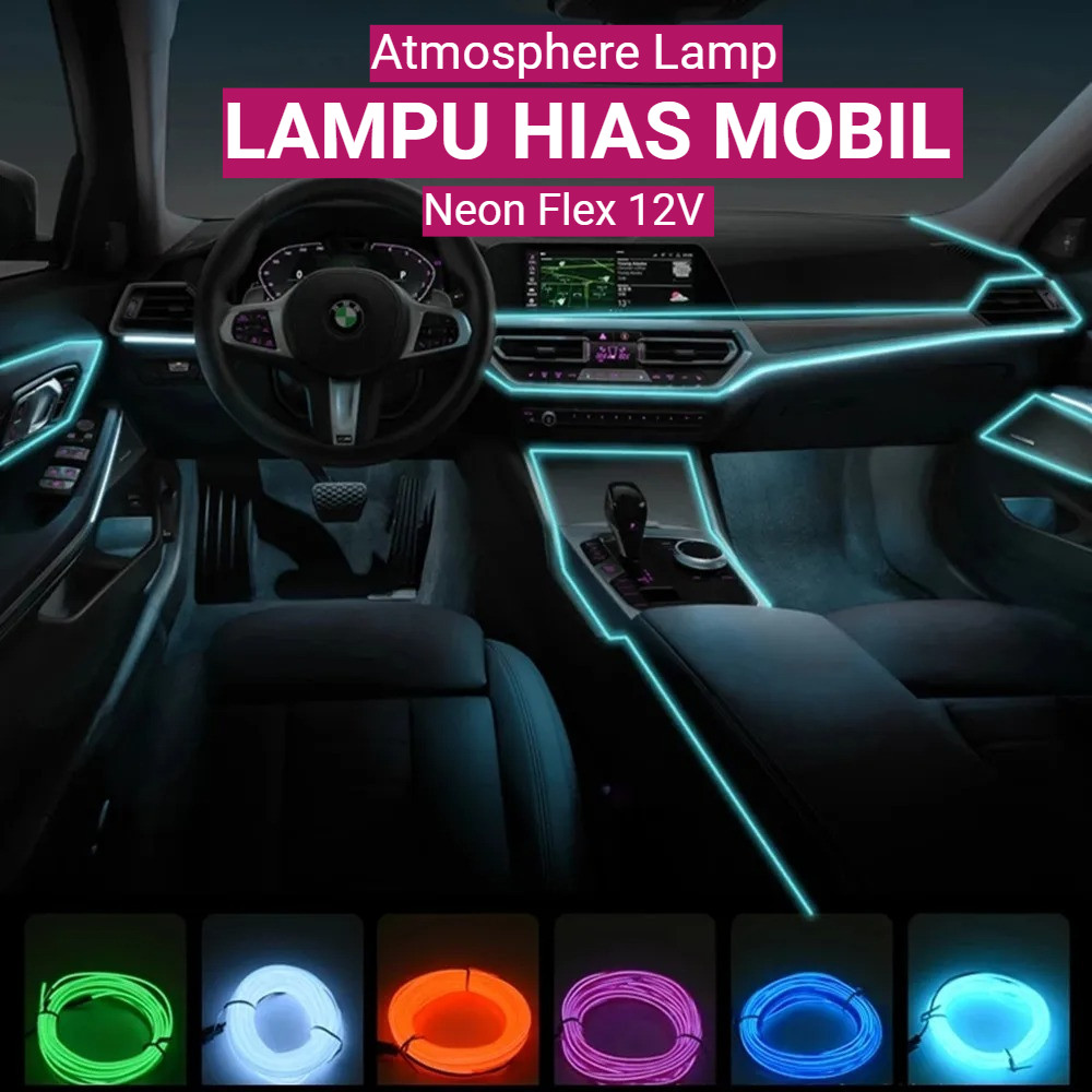 Jual Lampu Interior Dasboard Mobil Neon Flex LED Flexibel Atmosphere ...