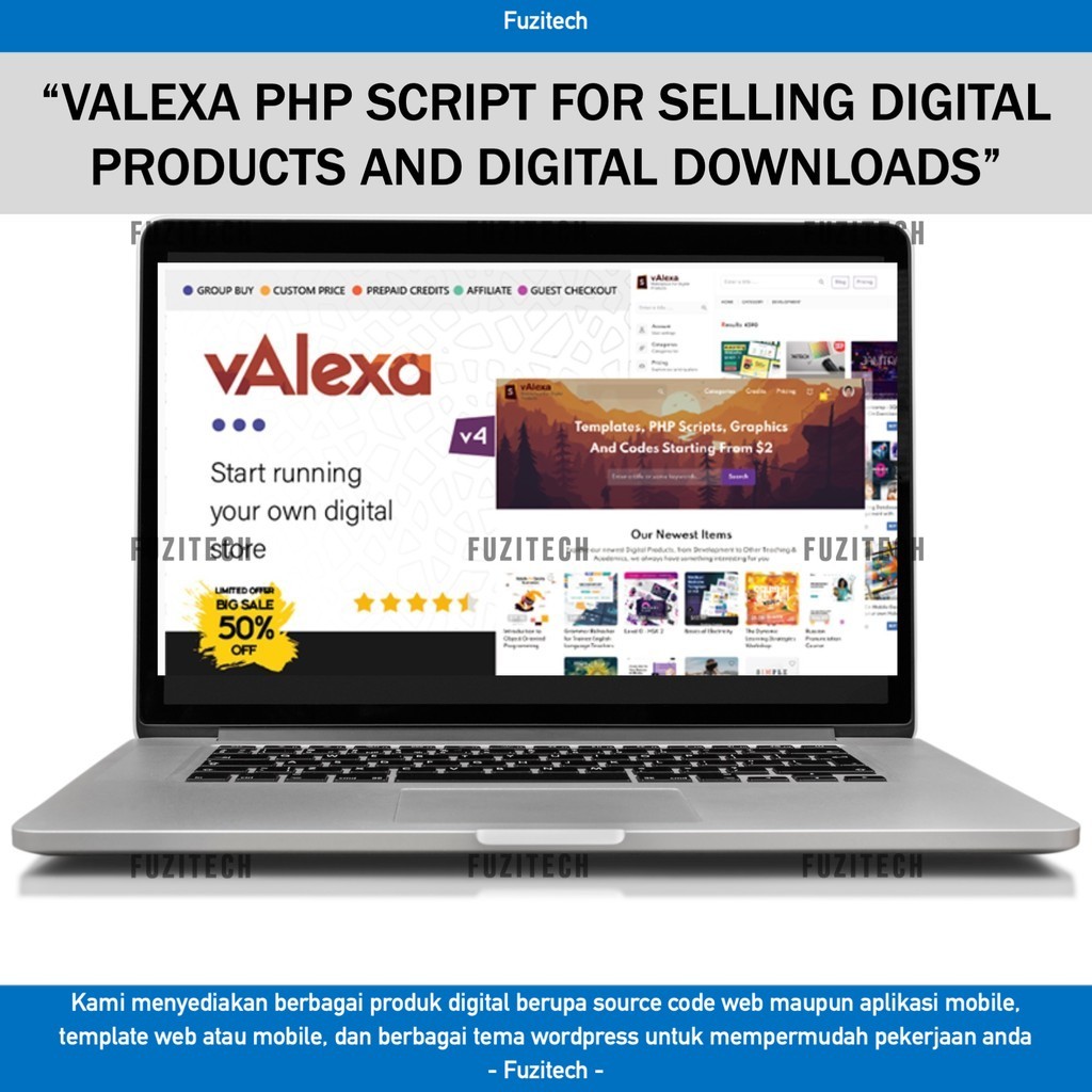 Jual SOURCE CODE APLIKASI WEB VALEXA PHP SCRIPT FOR SELLING DIGITAL PRODUCTS AND DIGITAL ...