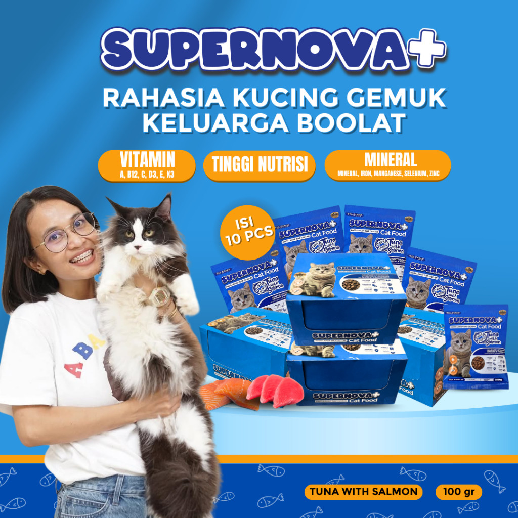 Jual Supernova Cat Dry Food Makanan Kucing Kering Tuna Salmon All Stage ...