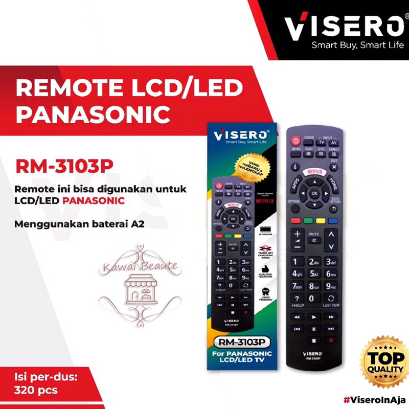 Jual Remote Multi/Remote Pengganti TV LCD/LED Panasonic Visero (RM ...