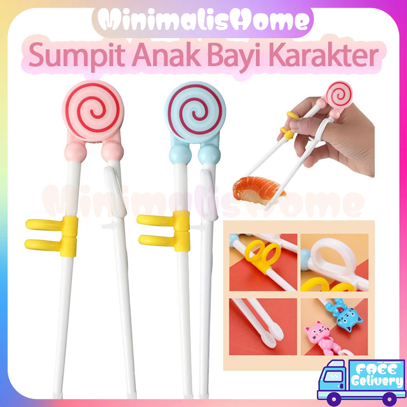 Jual Sumpit Anak-anak Kartun Latihan Belajar Makan / Training Chopstick ...