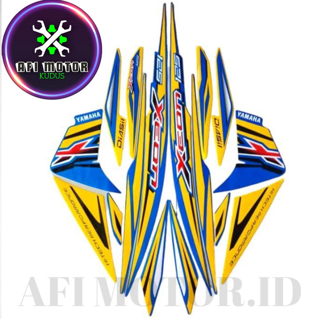 Jual Striping Stiker Polet YAMAHA Xeon 2013 Biru Lis Kuning Setiker ...