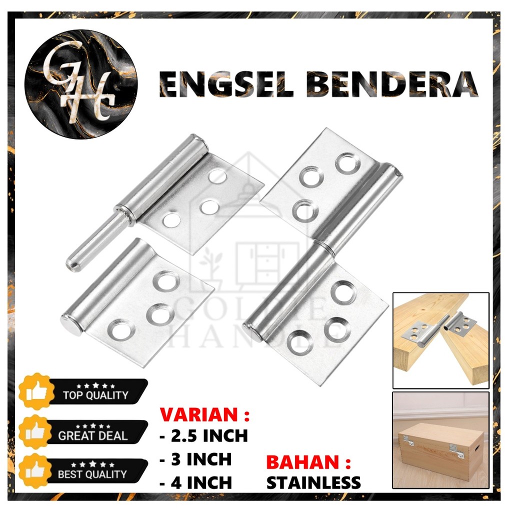 Jual Engsel Bendera Stainless 2.5 Inch, 3 Inch, 4 Inch Engsel Cabut ...