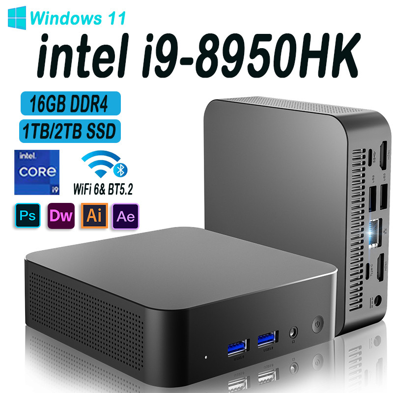 Jual Small Mini pc i9 Triple Monitor Office Study Computer Intel Core ...