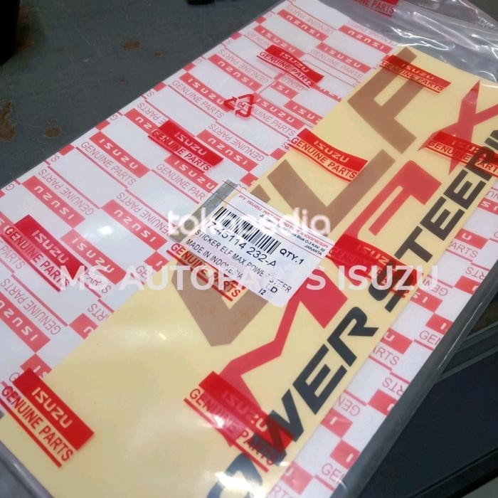 Jual STICKER STIKER KABIN ISUZU ISUZU ELF NKR55 MAX POWER STEERING GOLD ...