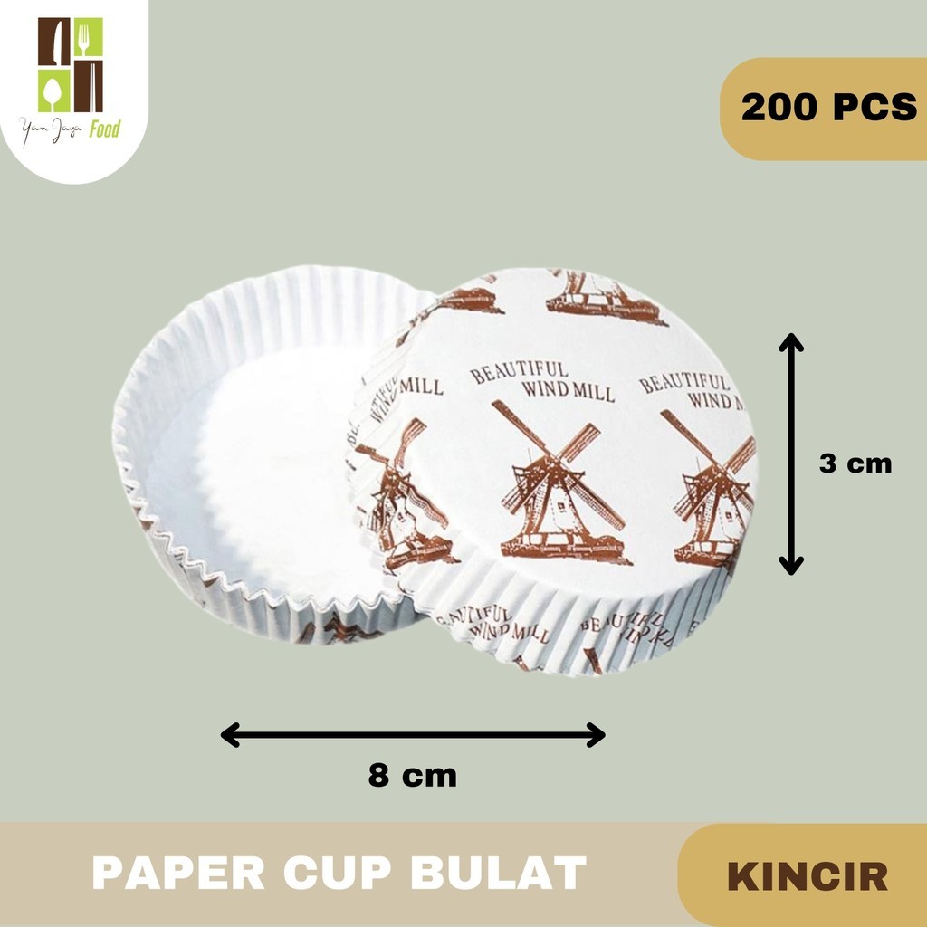 Jual Paper Cup Bulat -200 PCS / Pet CC Bulat / Kertas Roti / Kertas Kue ...