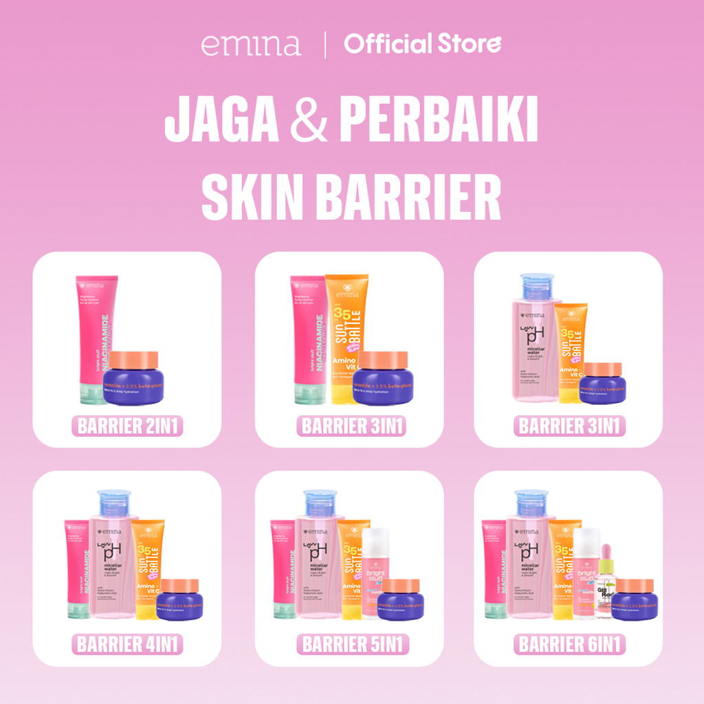 Jual Emina Barrier Set Bundle All in 7 PCS PAKET SKINCARE HYALUBRIGHT ...