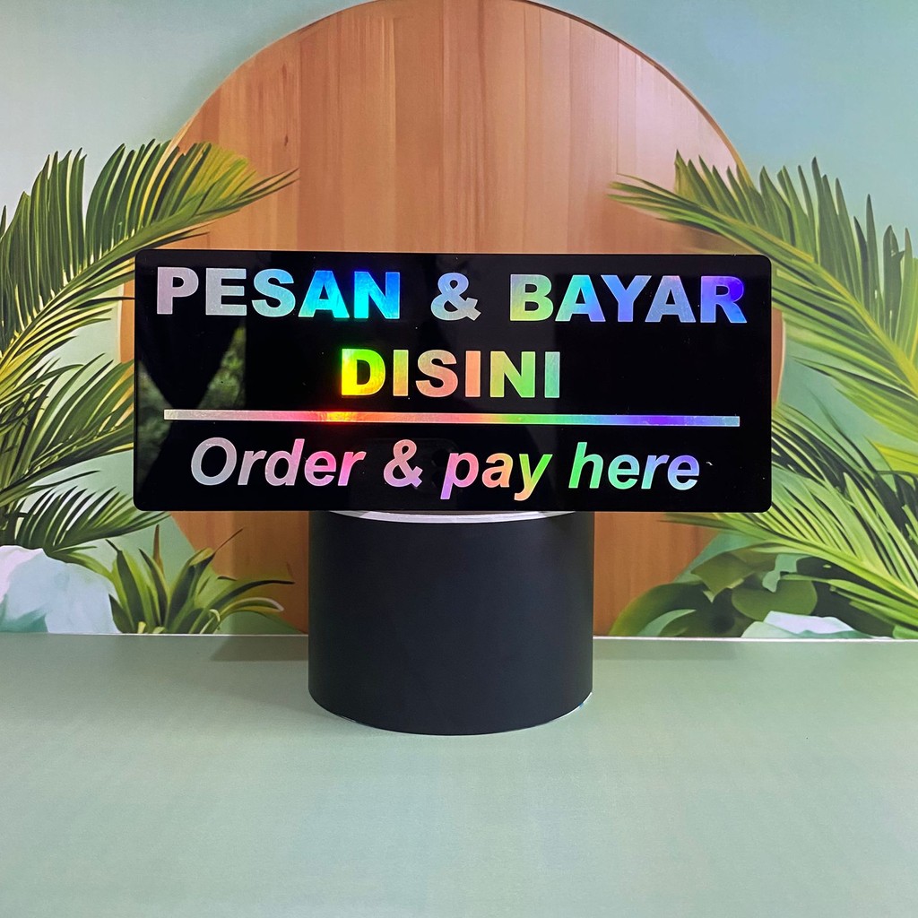 Jual YS Papan akrilik tulisan KASIR/PESAN & BAYAR DISINI | Shopee Indonesia