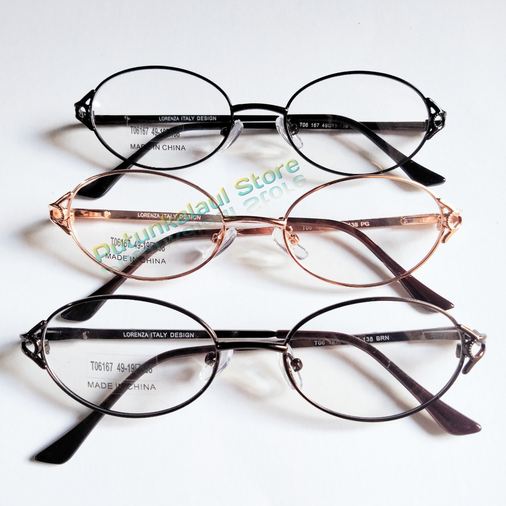 Jual Frame Kacamata Wanita Oval T06167 Paket Lensa Antiradiasi ...