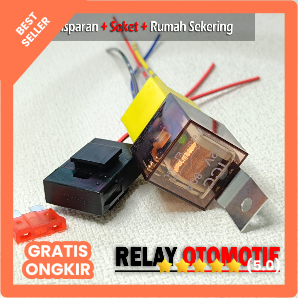Jual Paket Set Relay Soket Relay Rumah Sekering 12 Volt 80 Ampere ...