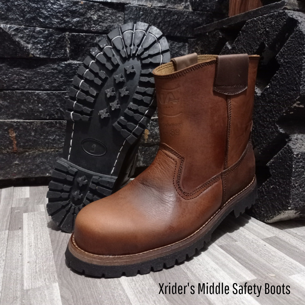 Jual Sepatu kerja safety model redwing pecos versi middle ujung besi by Xrider | Shopee Indonesia