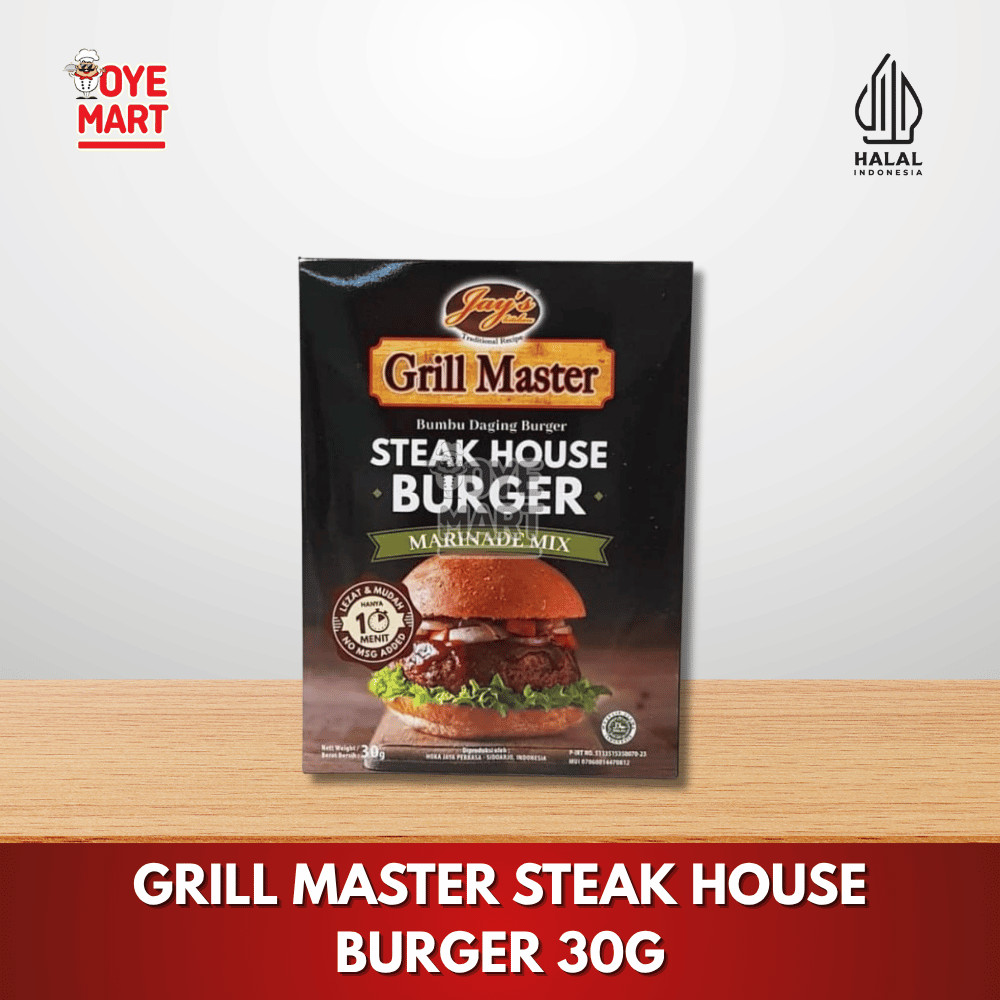Jual GRILL MASTER STEAK HOUSE BURGER 30G / BUMBU DAGING BURGER | Shopee ...