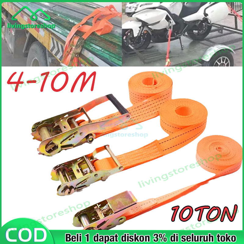 Jual 4cm x 8 meter 4cm x 10 meter Tali pengikat Barang motor / Ratchet ...