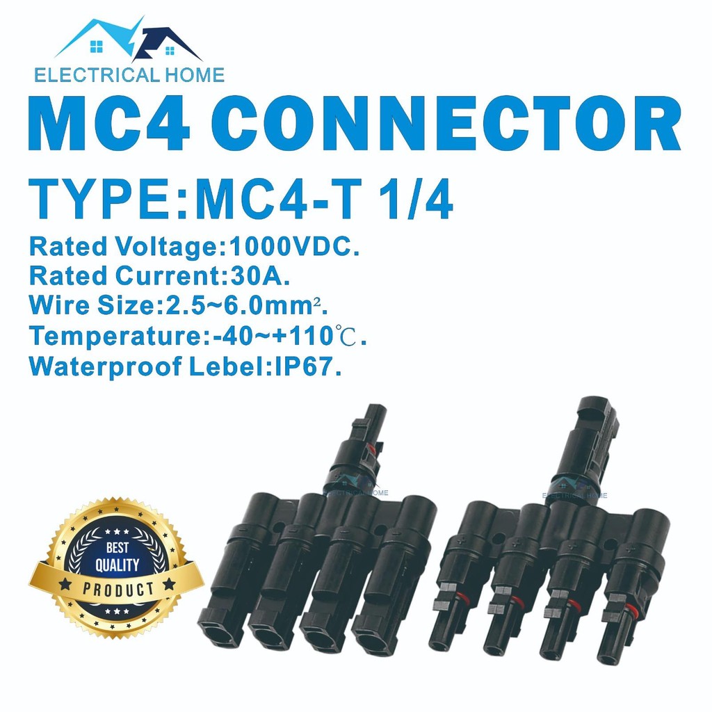 Jual MC4 Konektor Kabel Solar Panel 1 to 4 30A 1000V / MC4 Connector Sambungan Kabel Solar Panel ...