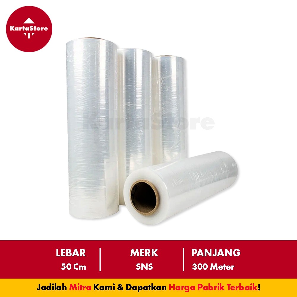 Jual PLASTIK WRAPPING STRETCH FILM 50 cm x 300 METER x 17 Mic | Shopee ...
