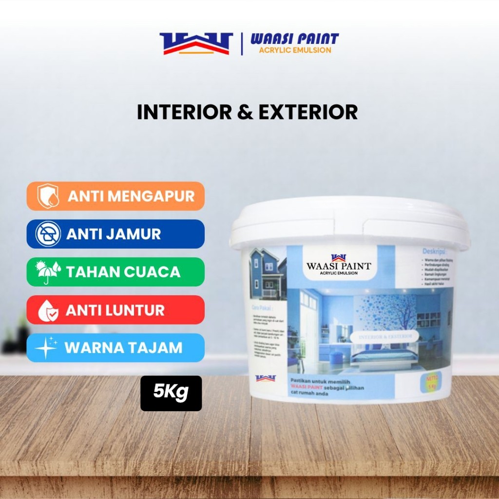 Jual KICLONE_SHOP WAASI PAINT - Cat Tembok Ember Kecil Dinding Dalam ...