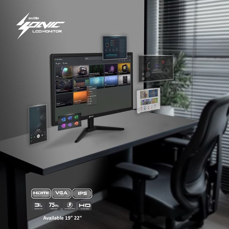 Jual Monitor Bulldozer Sonic SC-19HV 19 Inch HDMI VGA | Shopee Indonesia