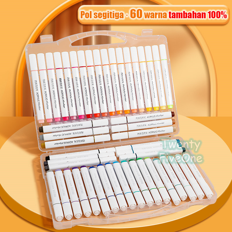 Jual Pen Marker Akrilik Ditetapkan Dengan 60 Warna Yang Opak Tahan Air ...