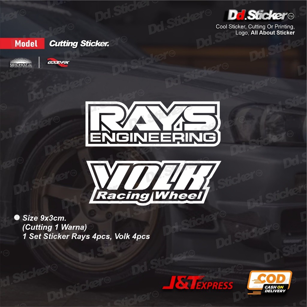 Jual Sticker volk racing sticker Rays Engineering sticker velg mobil 1 ...