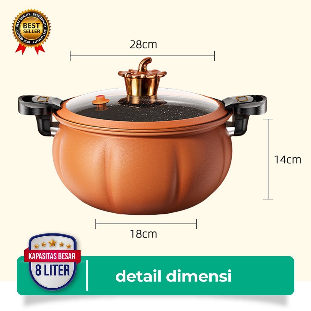 Jual JAMIN MURAH !!!Panci Presto Labu 8 Liter Premium Quality Wajan ...