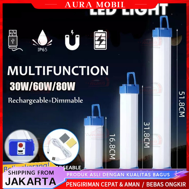 Jual Lampu neon led 30W 60W 80W Senter Darurat Gantung Kemping Camping ...