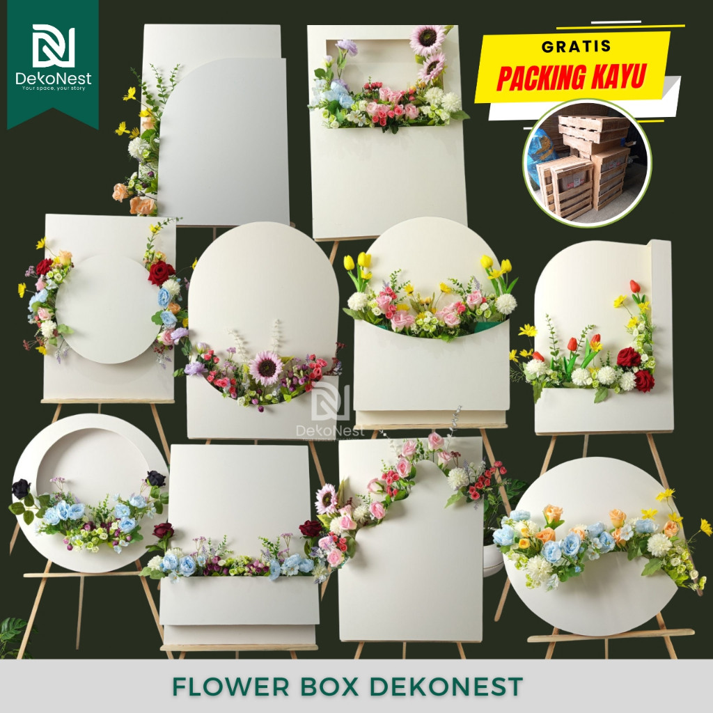 Jual Dekonest Flower Box Buket Papan Bunga Standing Welcome Sign Ultah ...