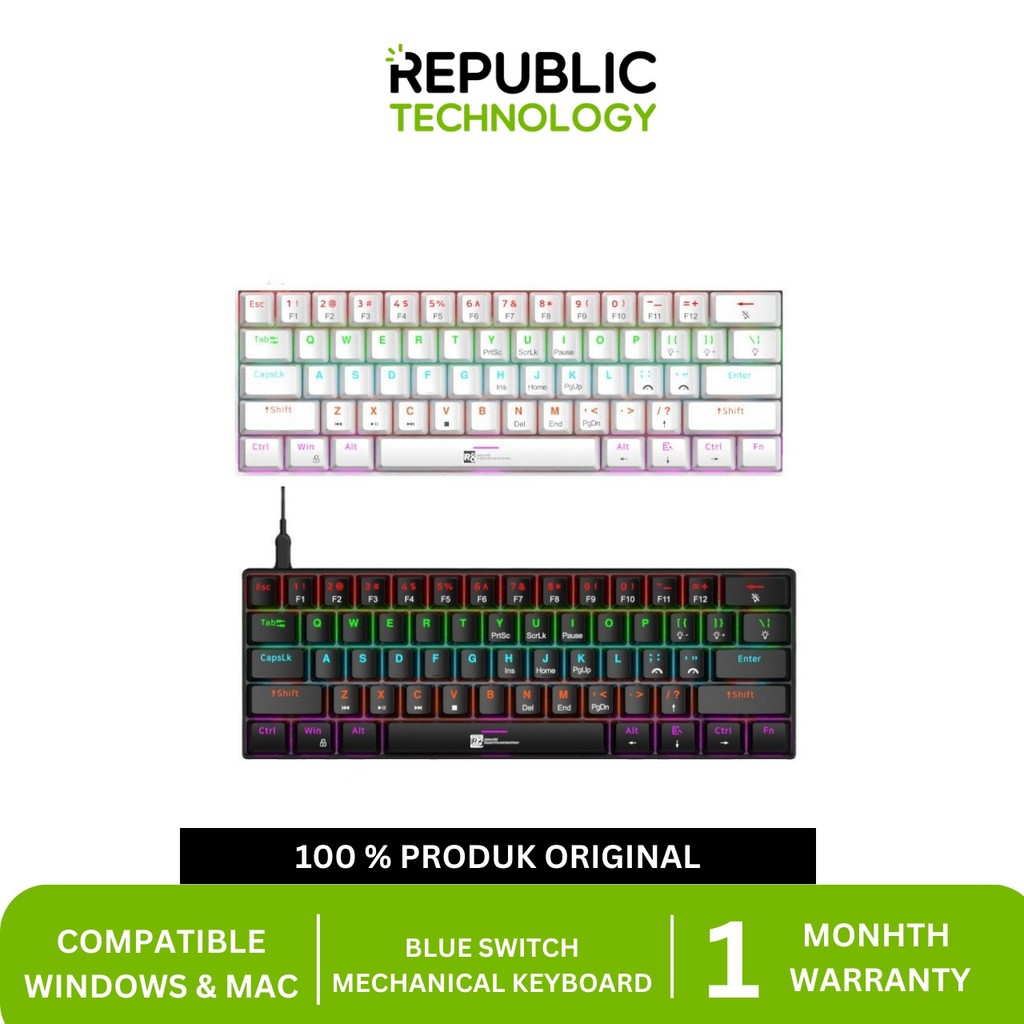 Jual Republic Technology R8 Mechanical Keyboard Gaming Mini For ...