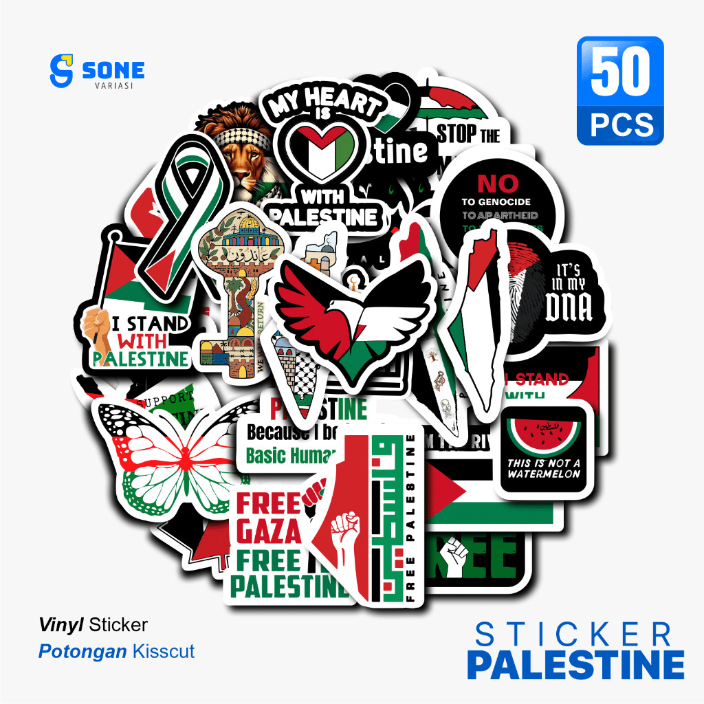 Jual Stiker Pack Save Palestine Vinyl Waterproof untuk Sticker Buku ...