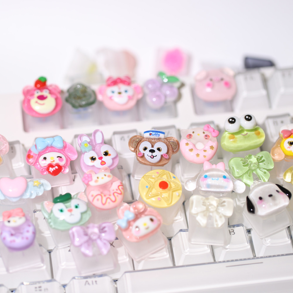 Jual Anime Cartoon Diy Sanrio Translucent Cute Keycap Girl Gift for ...