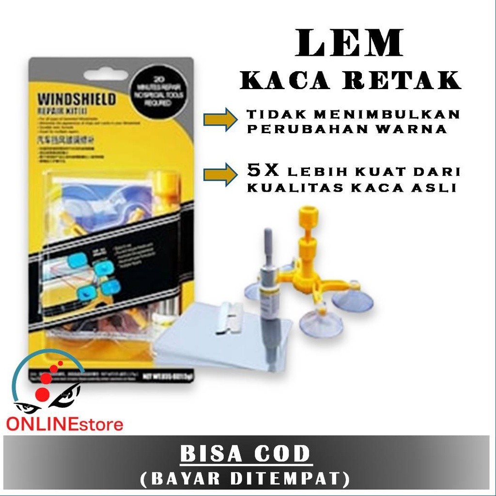 Jual Windshield Repair Kit Glass Penghilang Retak Kaca Mobil Lem ...