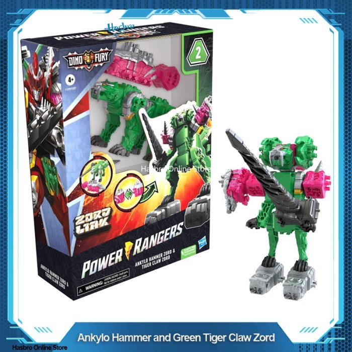 Jual Hasbro Power Rangers Dino Fury Ankylo Hammer and Tiger Claw Zord ...