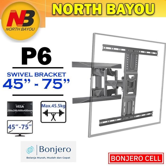 Jual Bracket TV Monitor LED LCD North Bayou NB P6 NBP6 45-75 Inch Full-Motion Cantilever Mount ...