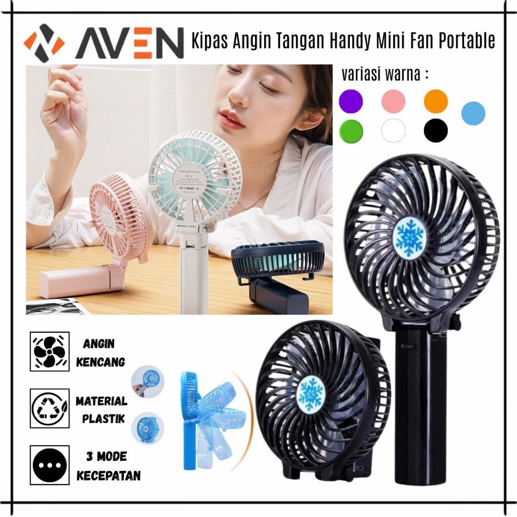 Jual AVEN Kipas Angin Tangan Handy Mini Fan Handheld Rechargeable ...
