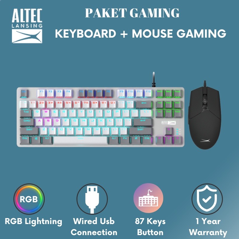Jual Paket Keyboard Mouse Gaming Altec Lansing RGB Ten Key Less ...