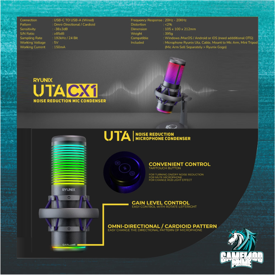 Jual MICROPHONE CONDENSER RYUNIX UTA MIC ARM GOGO RYUNIX | Shopee Indonesia
