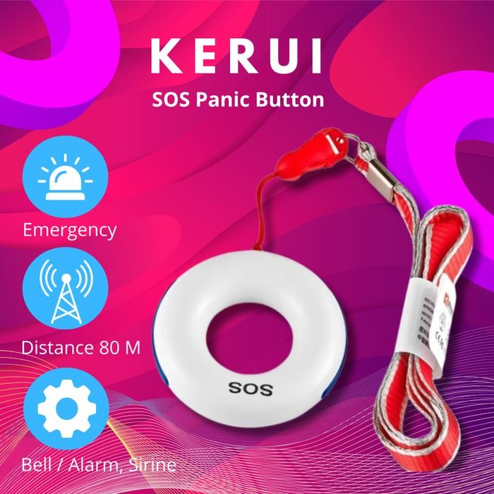 Jual KERUI Alarm Emergency SOS Panic button GSM alarm darurat System ...