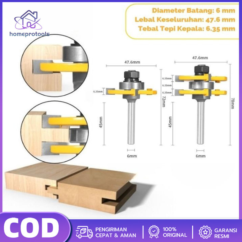Jual 1/4 mata router profil sambungan kayu panel pintu slot set Tongue ...