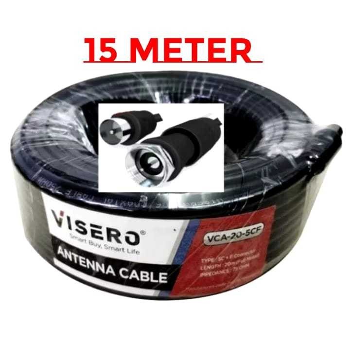 Jual VISERO KABEL ANTENA TV DIGITAL 15 METER + JACK KONEKTOR - CICI MAJU 01 | Shopee Indonesia